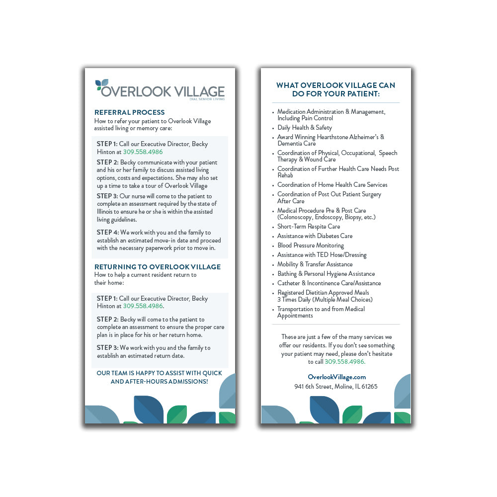 OV Referral Process Card – Dial Senior Living Online Store